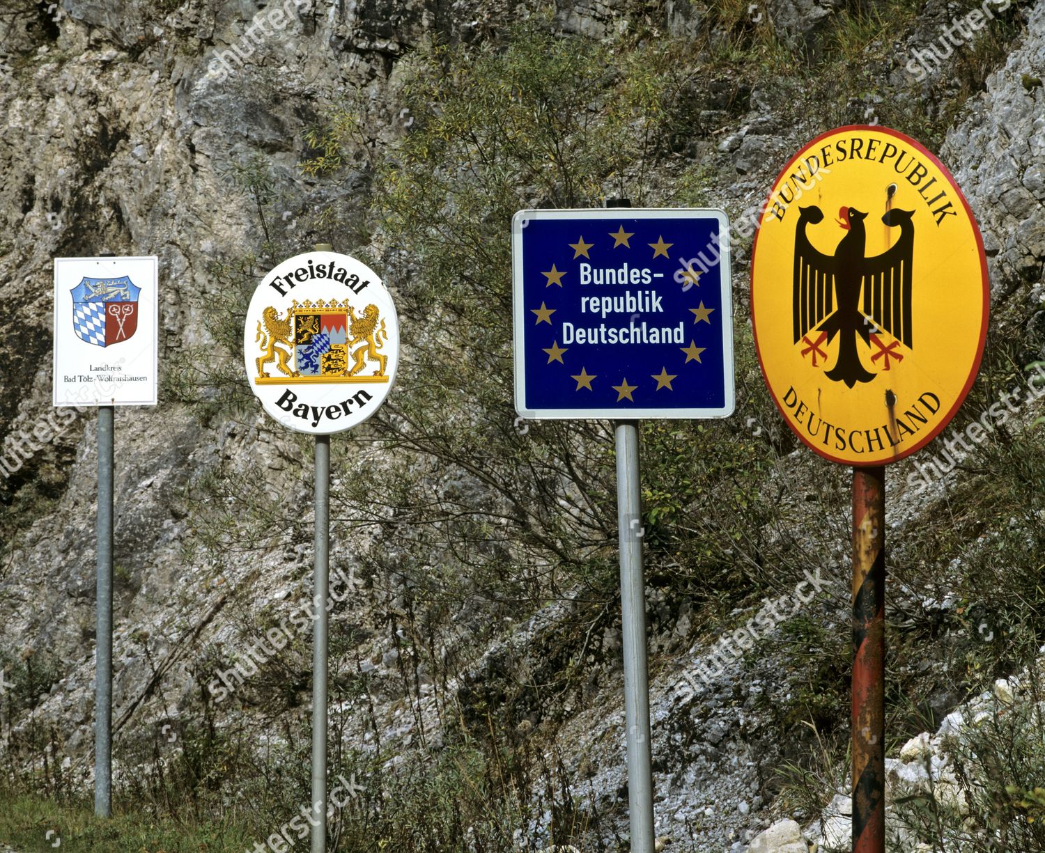 Border Crossing Near Vorderriss Border Signs Editorial Stock Photo ...