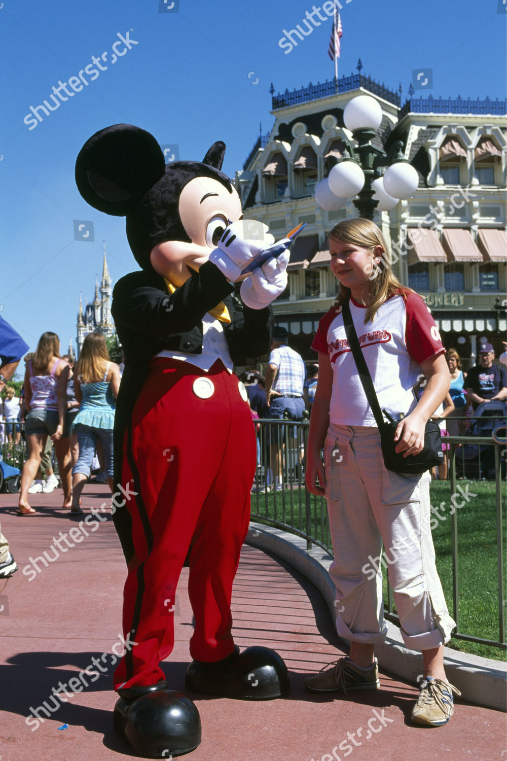 Mickey Mouse Giving Girl His Autograph Editorial Stock Photo - Stock ...