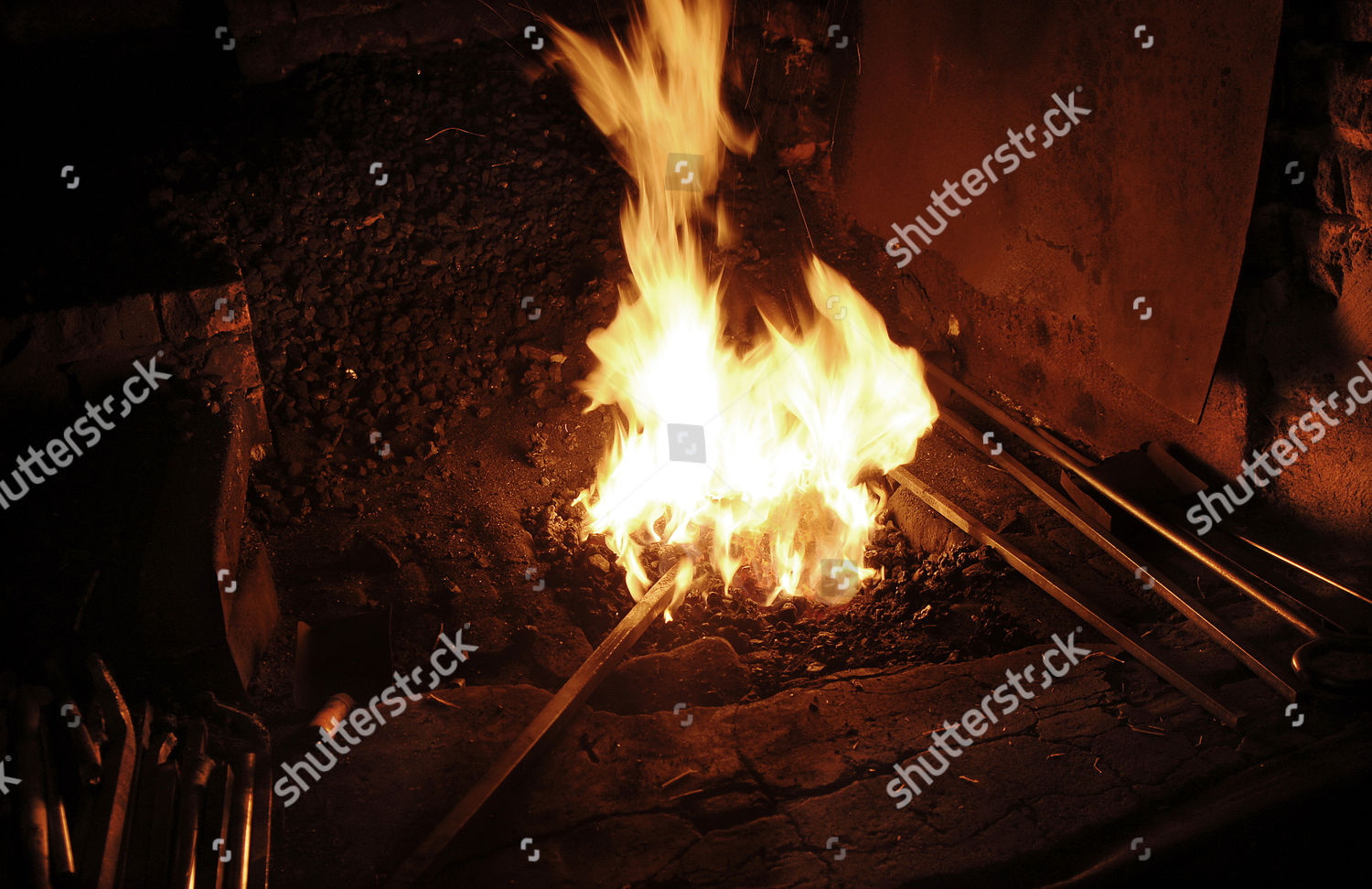 Iron Rods Fire Smiths Hearth Industrial Editorial Stock Photo - Stock ...