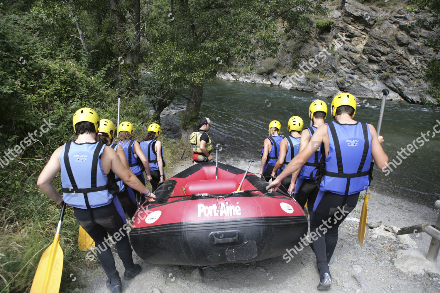 Crew Carrying Raft Whitewater Rafting On Editorial Stock Photo - Stock ...