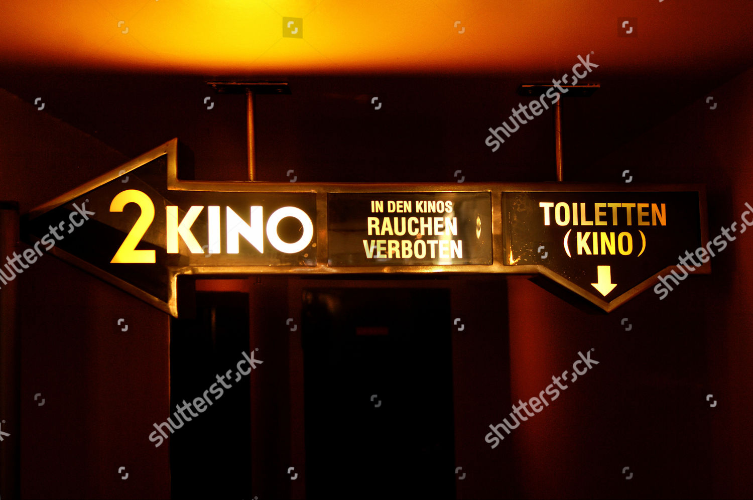 Directional Arrow Sign Cinema Erlangen Baveria Editorial Stock Photo ...