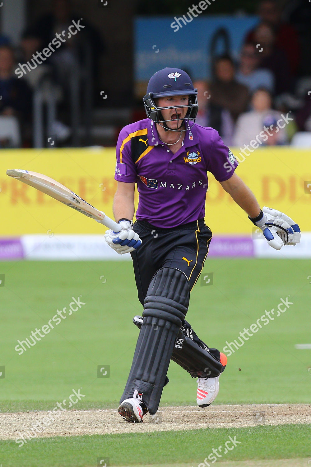 Adam Lyth Batting Action Yorkshire Vikings Editorial Stock Photo ...