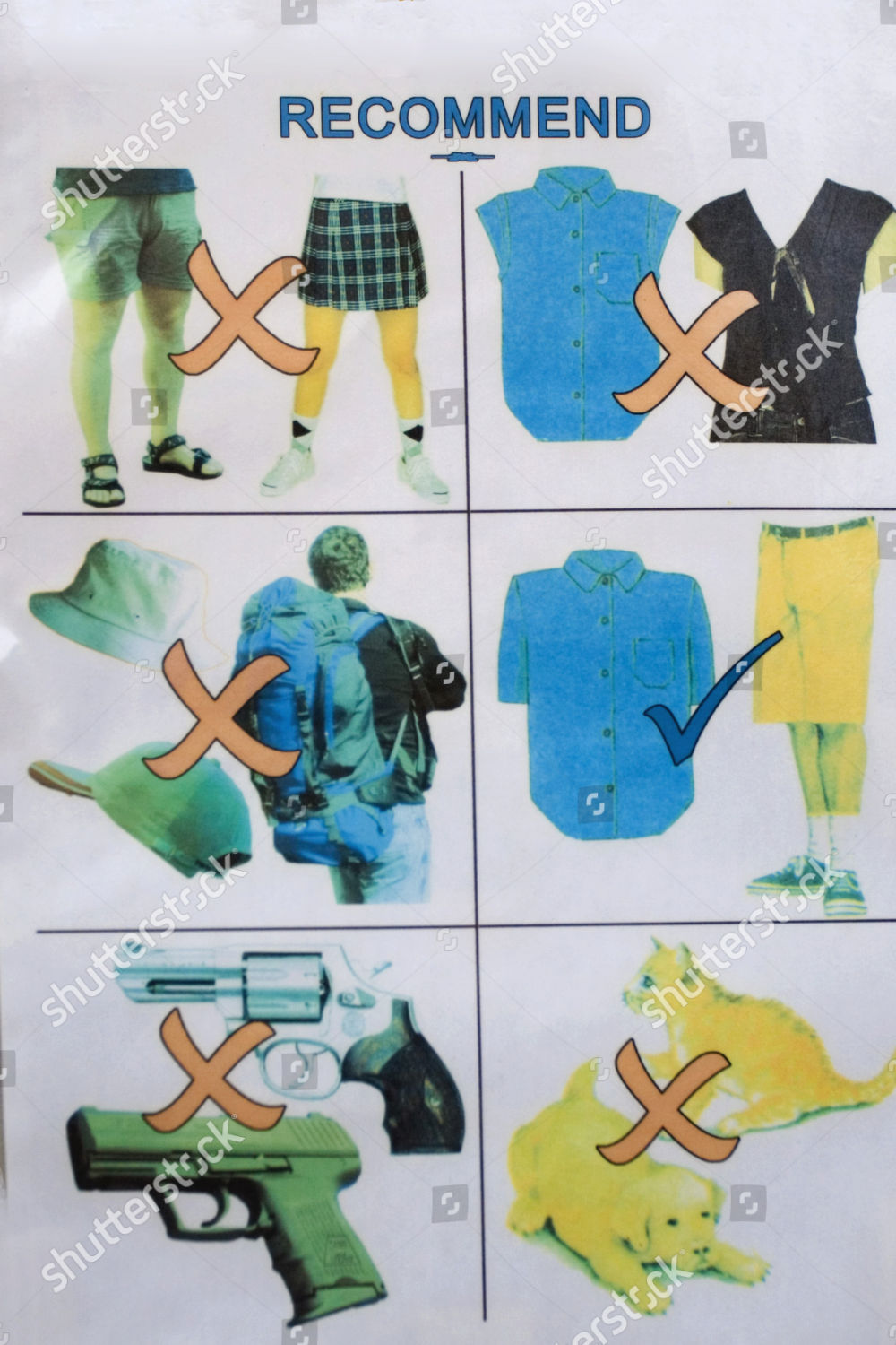 Sign Showing Acceptable Unacceptable Types Clothing Editorial Stock ...