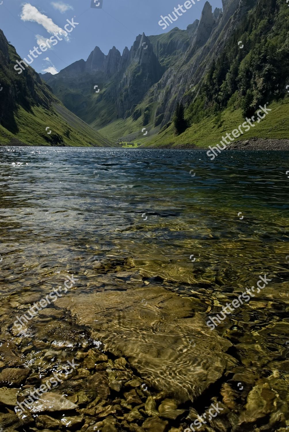 View Over Faelensee Lake Faelen Alpstein Editorial Stock Photo - Stock ...