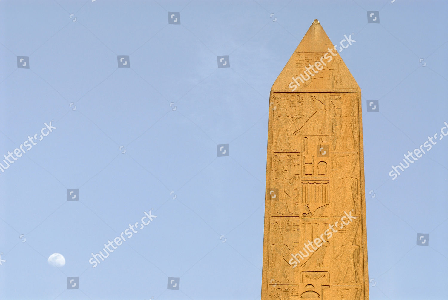 Hieroglyphs Carved Into Obelisk Moon Karnak Editorial Stock Photo ...
