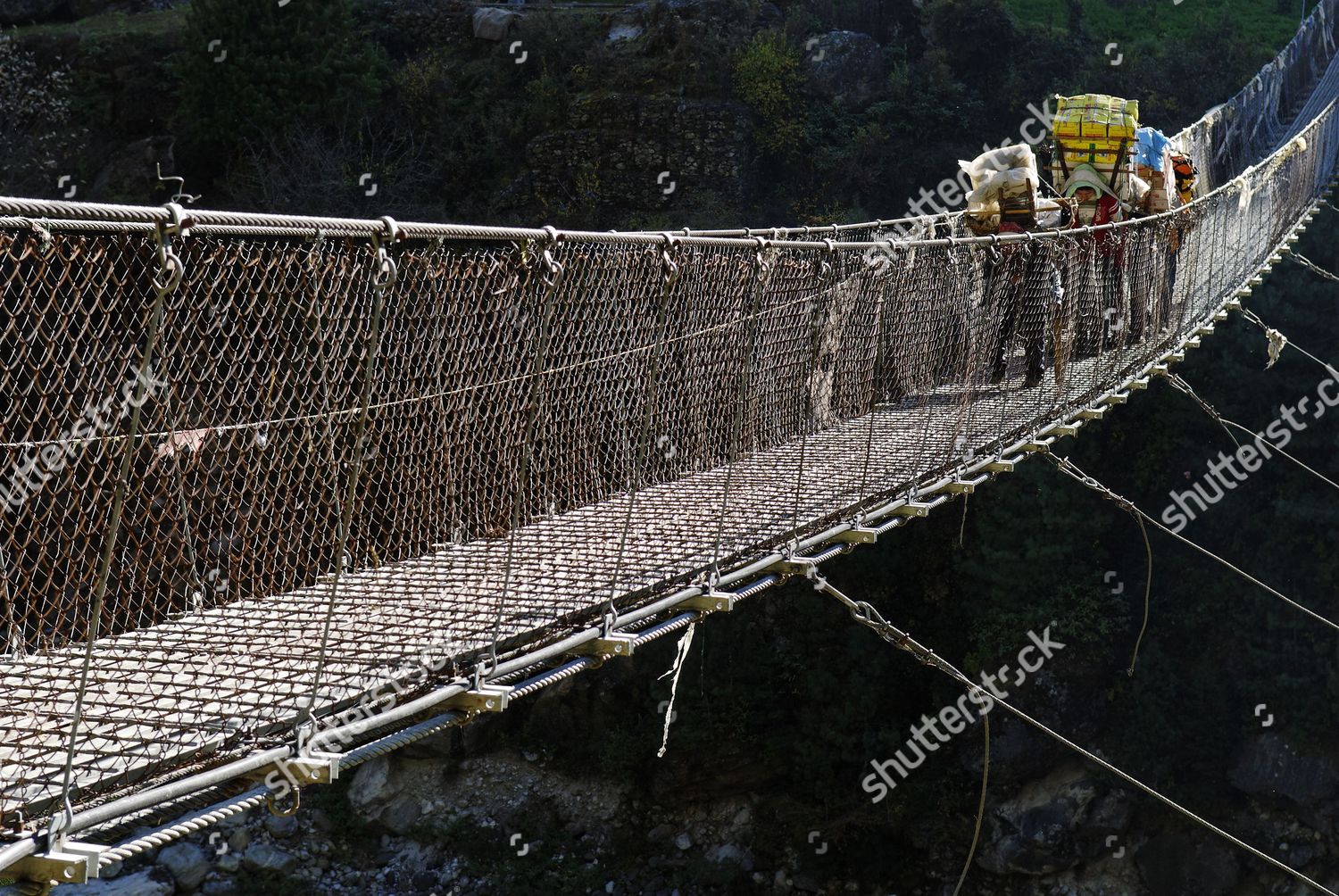 Hillary Bridge Over Dudh Koshi River Editorial Stock Photo - Stock ...