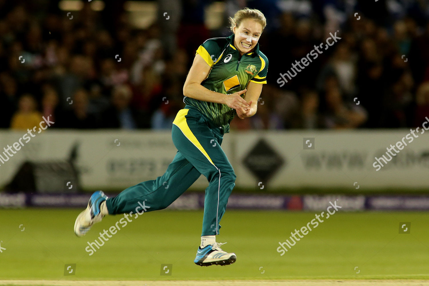 Ellyse Perry Celebrates Bowling Out Natalie Editorial Stock Photo ...