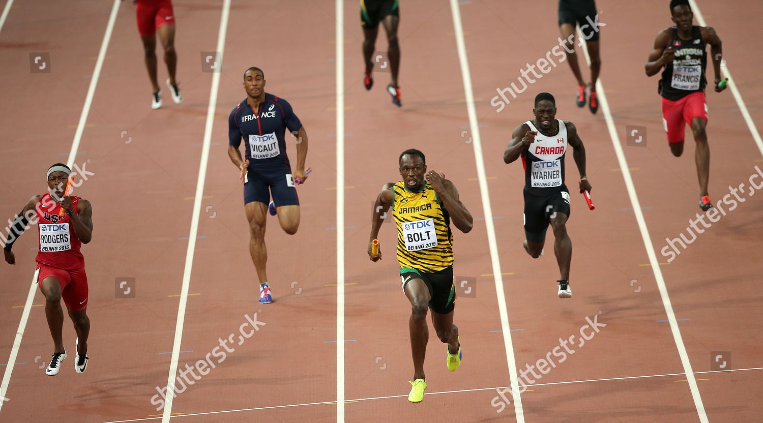 Jamaican Mens 4x100 Relay Team Wins Editorial Stock Photo - Stock Image ...