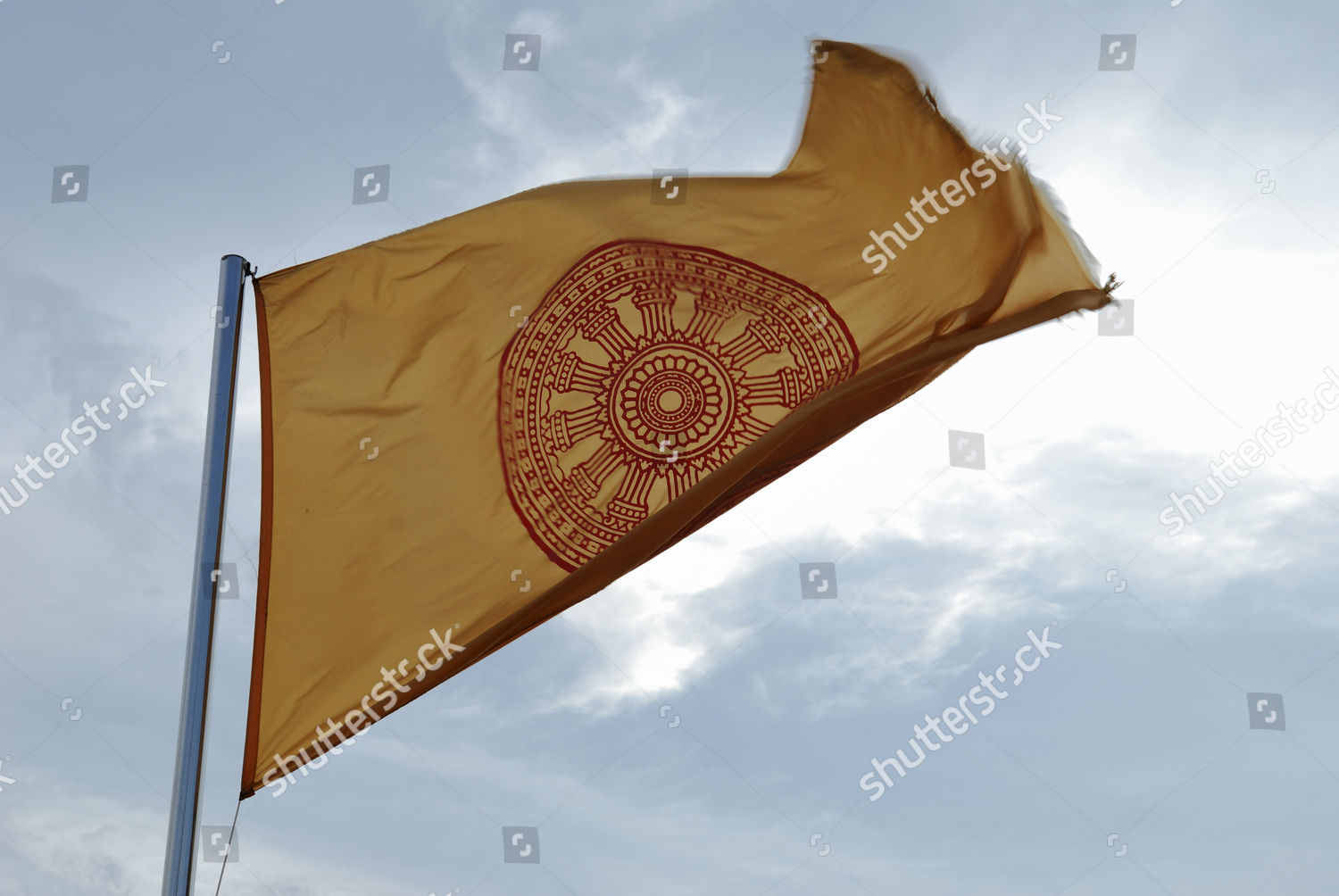 Buddhist Flag Wheel Dharmacakra Dharmachakra Symbol Editorial Stock ...