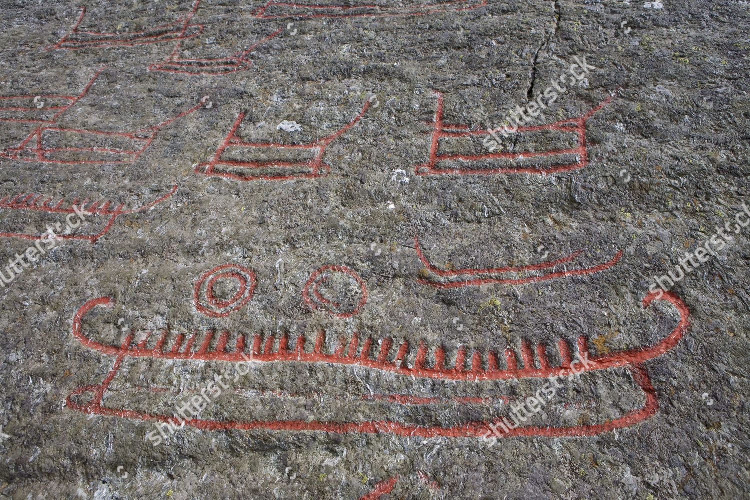 Rock Carvings Viking Ships Solbakk Norway Editorial Stock Photo - Stock ...