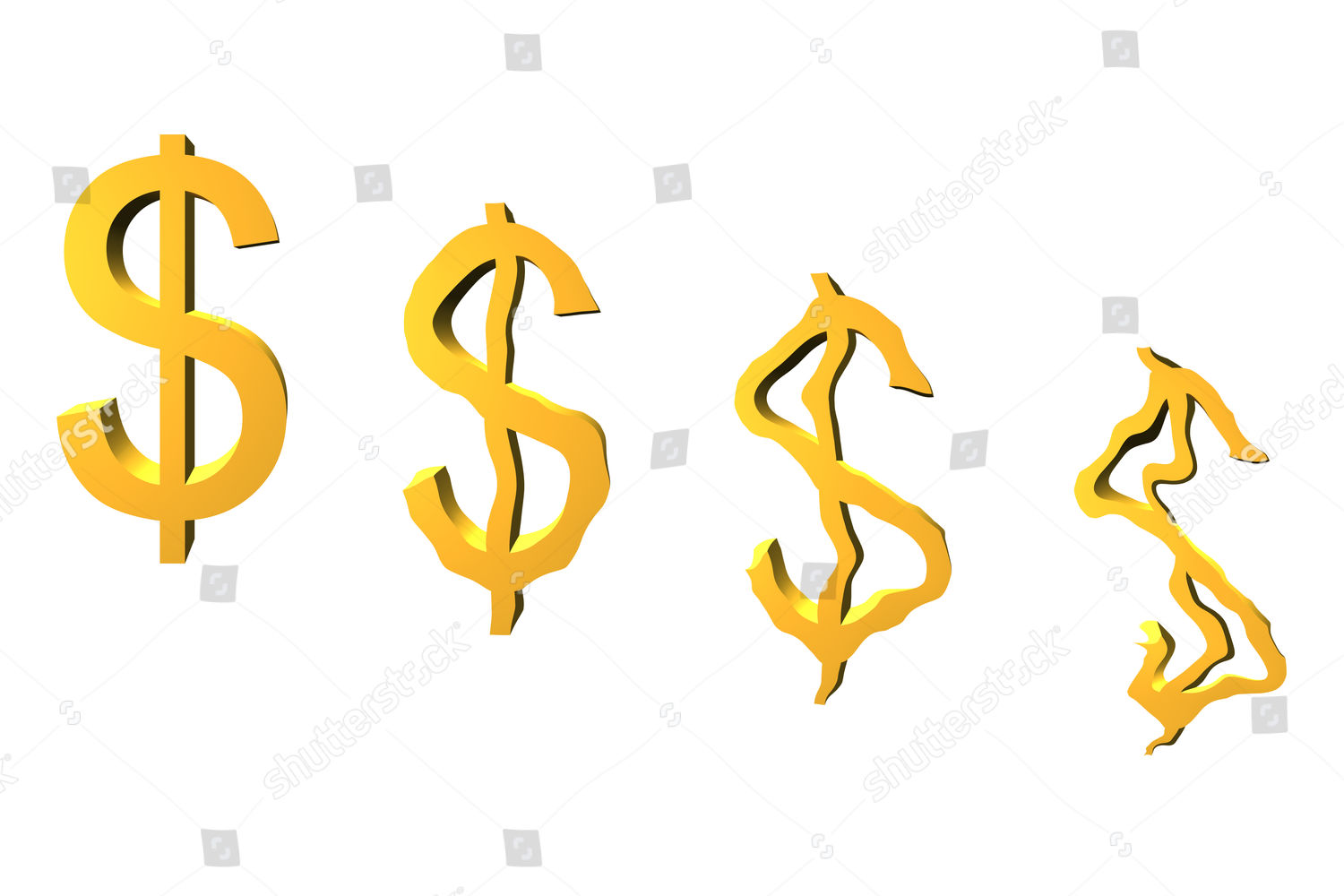 Four Dollar Signs Row Various Degrees Editorial Stock Photo - Stock ...