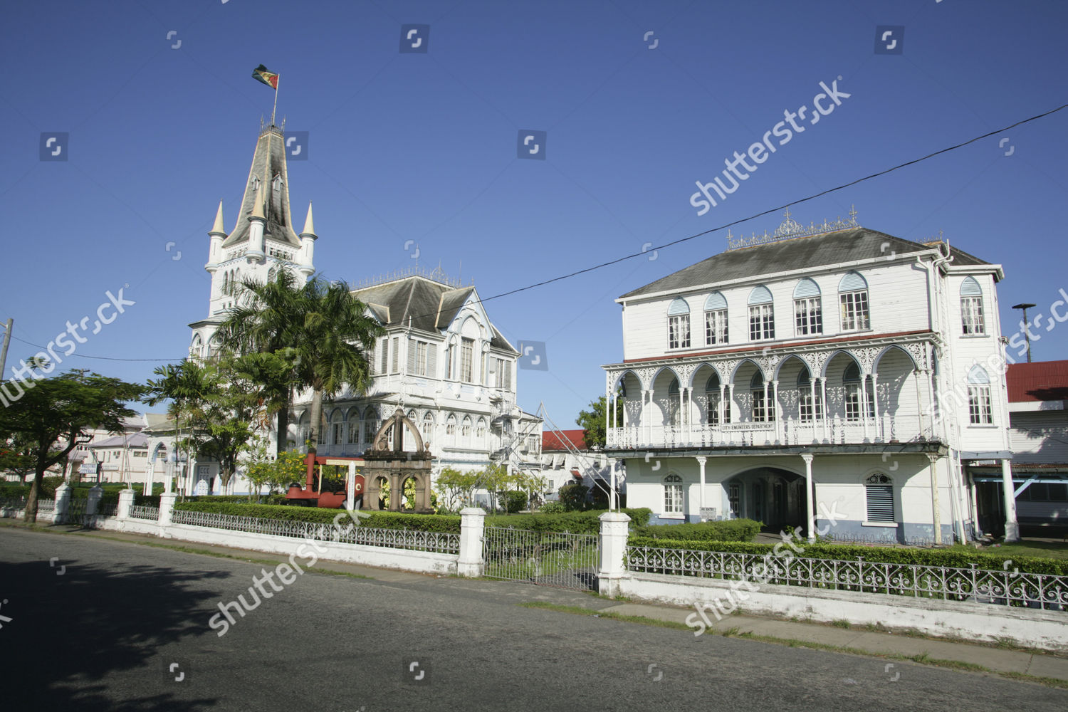 Colonial Style City Hall Georgetown Guyana Editorial Stock Photo ...