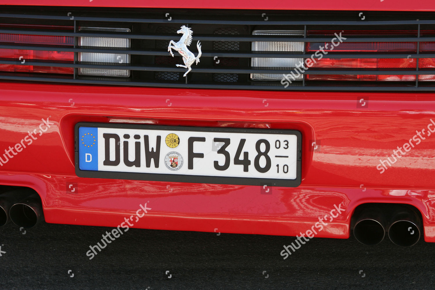 Ferrari F 348 License Plate Editorial Stock Photo - Stock Image ...