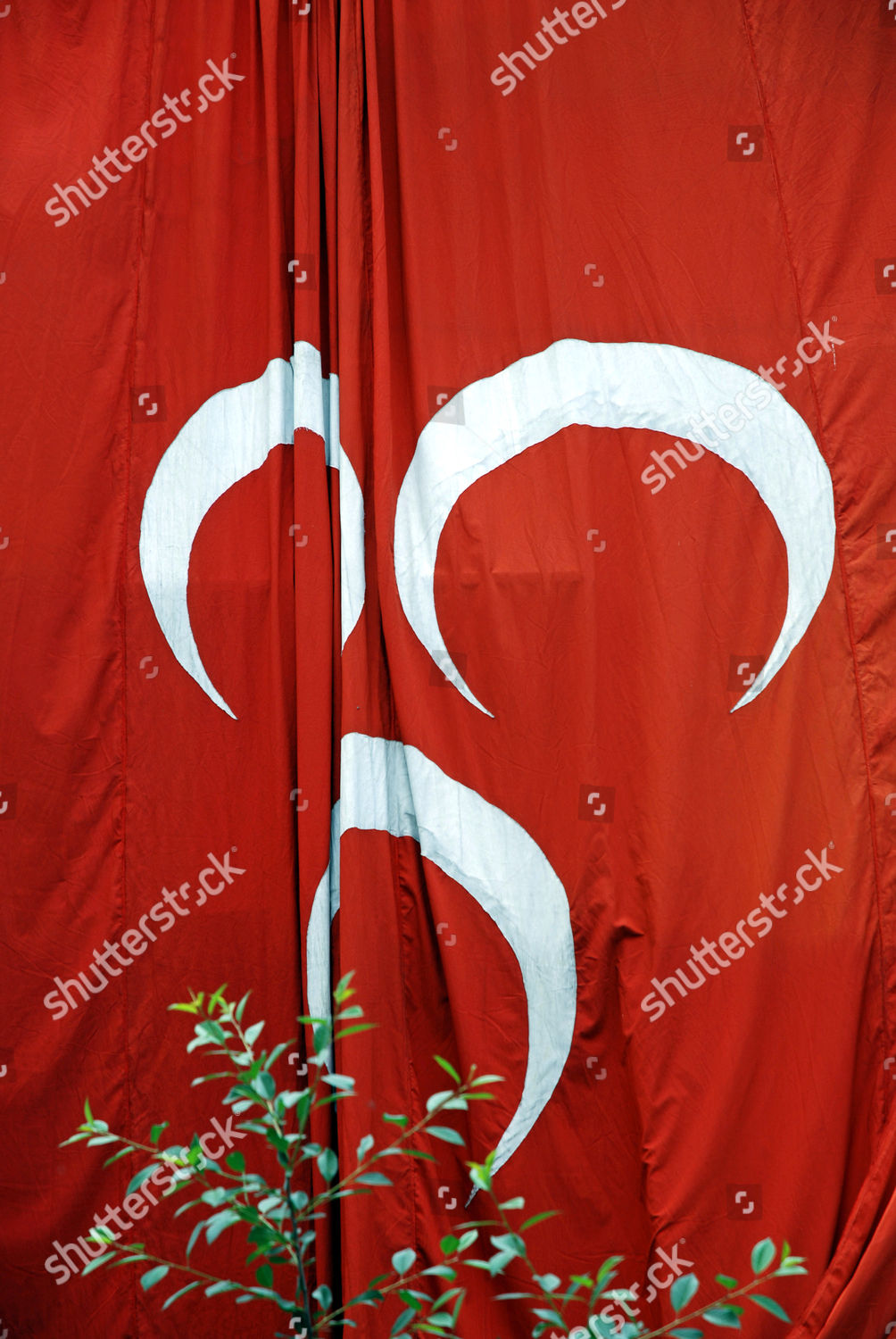 Flag Three Crescent Moons Symbol Right Editorial Stock Photo - Stock ...