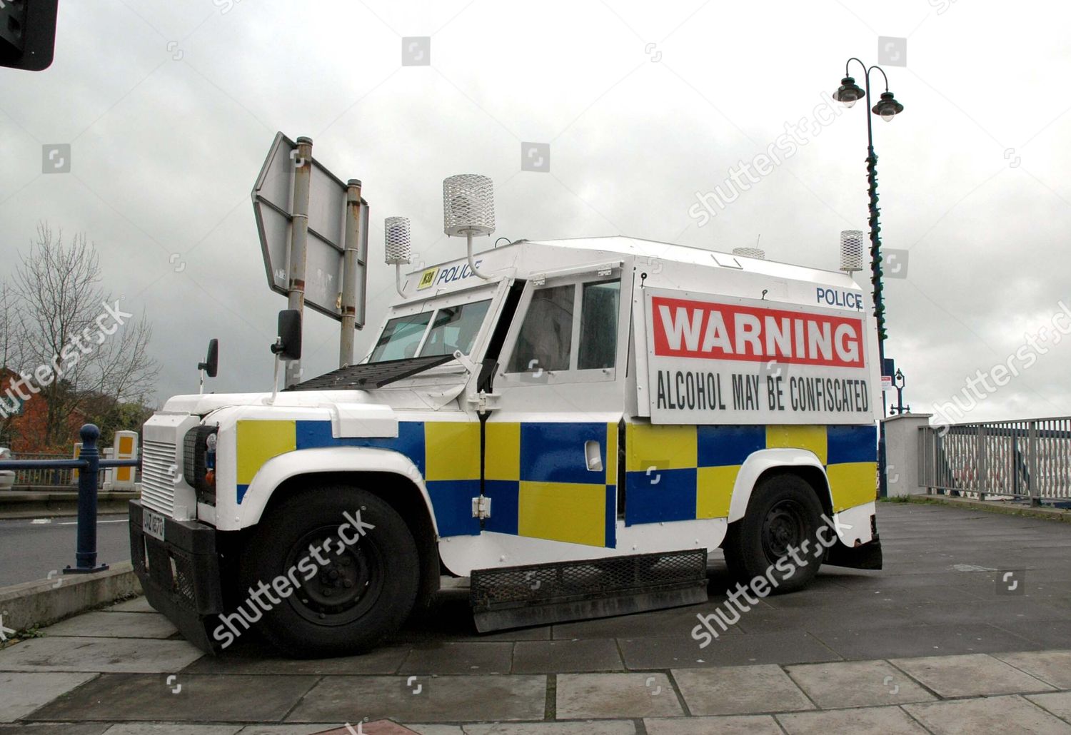 Psni Landrover Sign Warning That Alchol Editorial Stock Photo - Stock ...