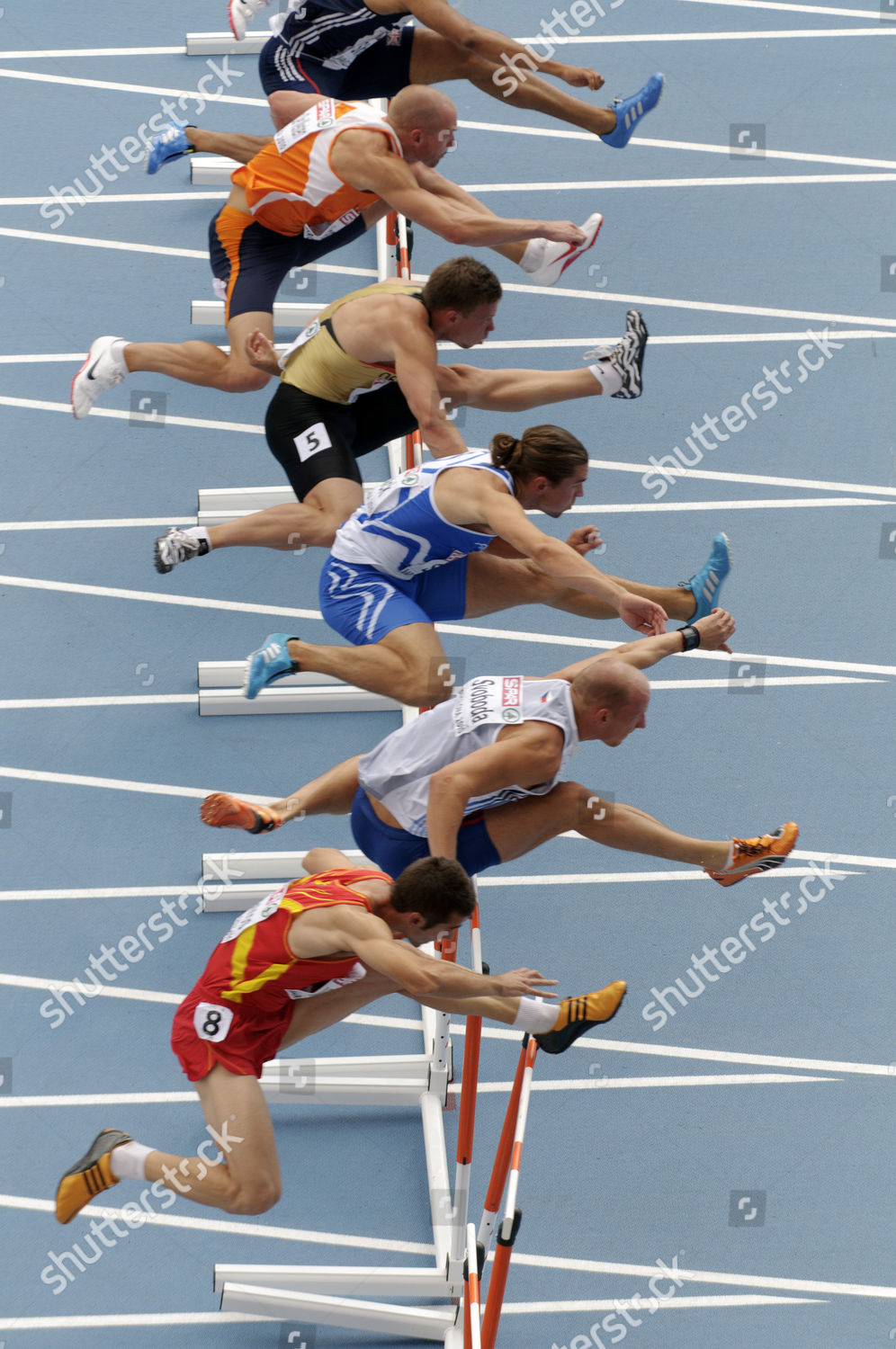 Hurdlers Jumping Hurdles European Athletics Championships Editorial ...