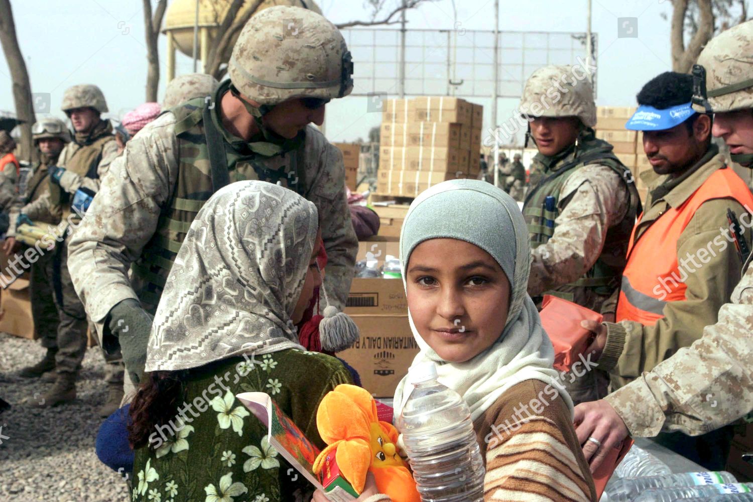 Soldiers Handing Out Candy Colouring Books Editorial Stock Photo ...