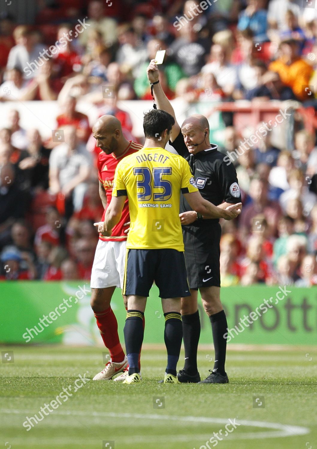 Referee Lee Mason Shows David Nugent Editorial Stock Photo - Stock ...