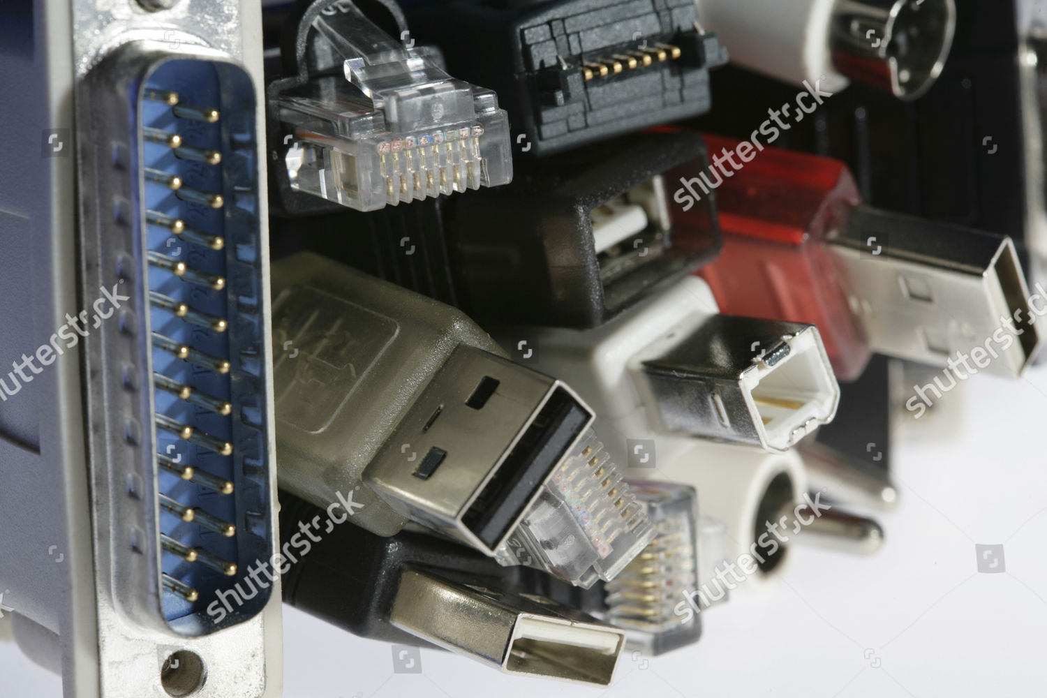 Different Cables Plugs Electronical Hardware Computer Editorial Stock ...