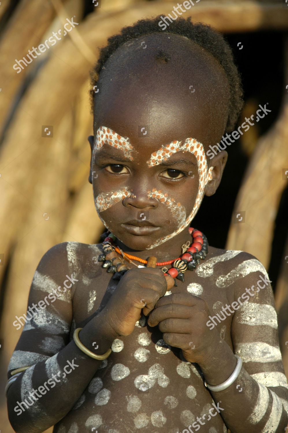 Colourful Painted Child Hamar People Front Editorial Stock Photo ...