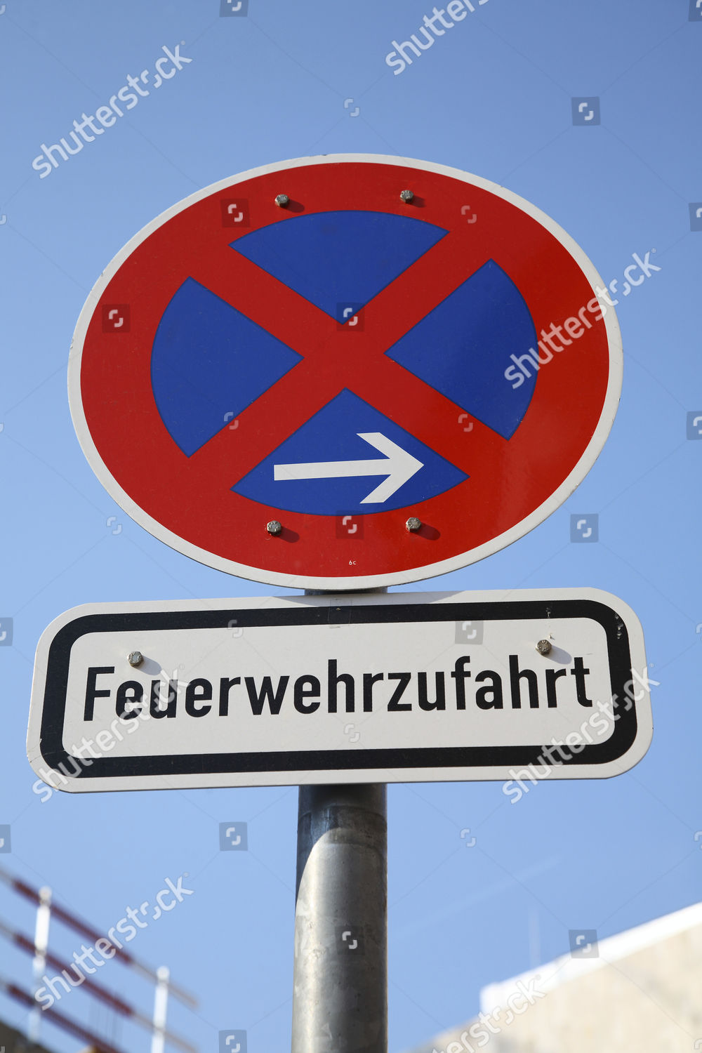 Traffic Sign No Stopping Fire Brigade Editorial Stock Photo - Stock ...