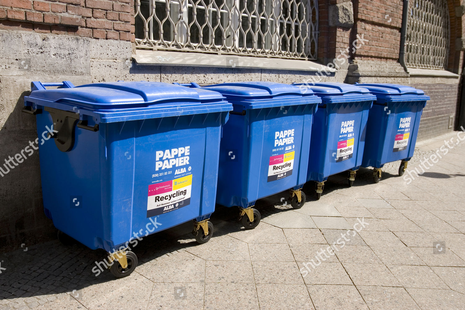 Blue Recycling Container Paper Waste Editorial Stock Photo - Stock ...