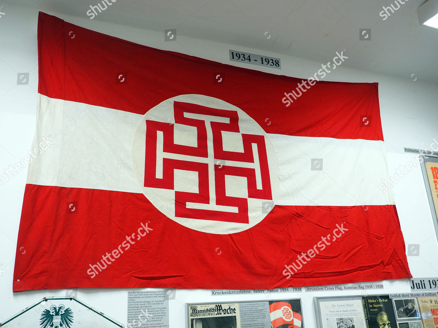 Austrian Flag That Used 1934 1938 Editorial Stock Photo - Stock Image ...