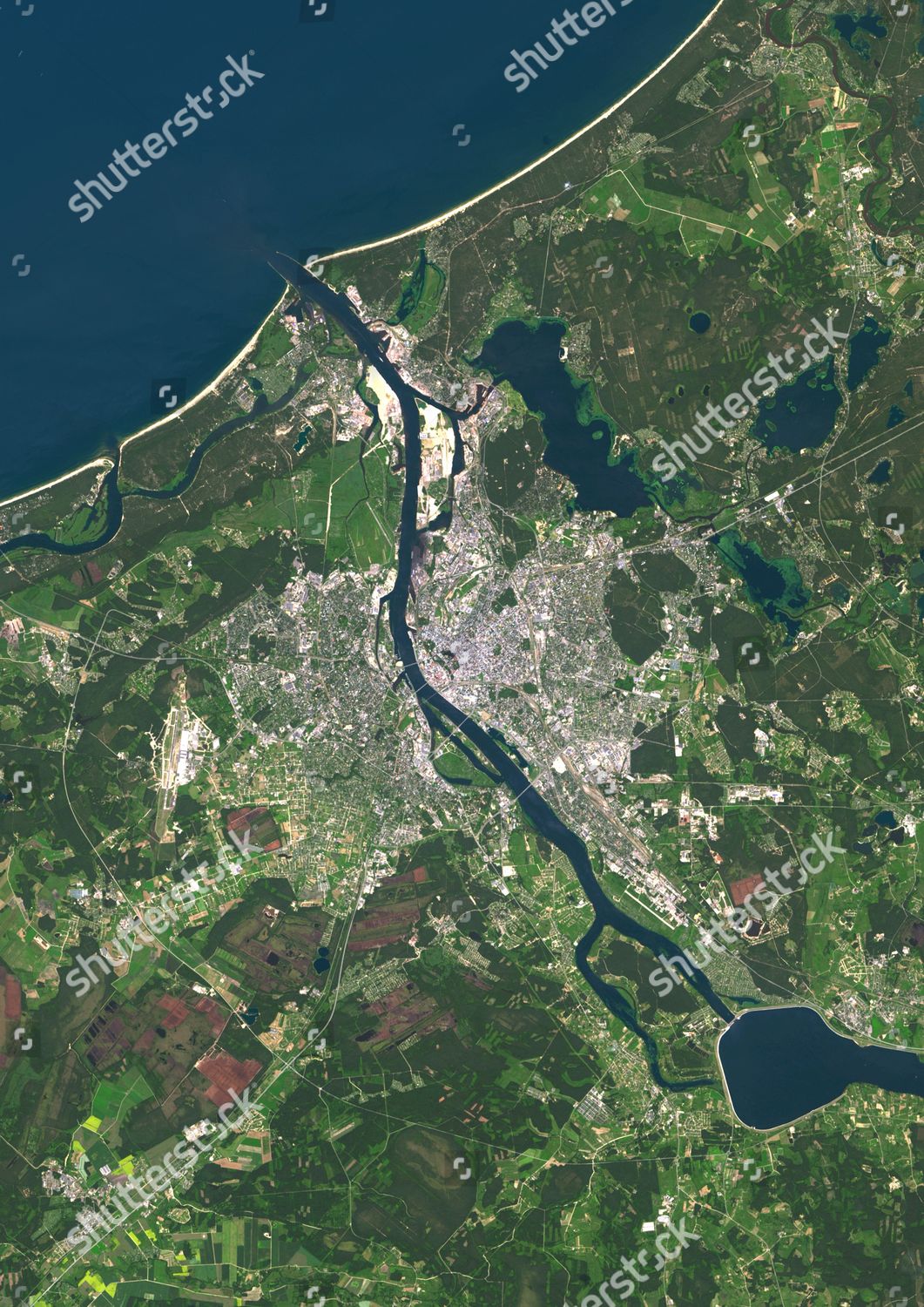 Colour Satellite Image Riga Latvia Image Editorial Stock Photo - Stock ...