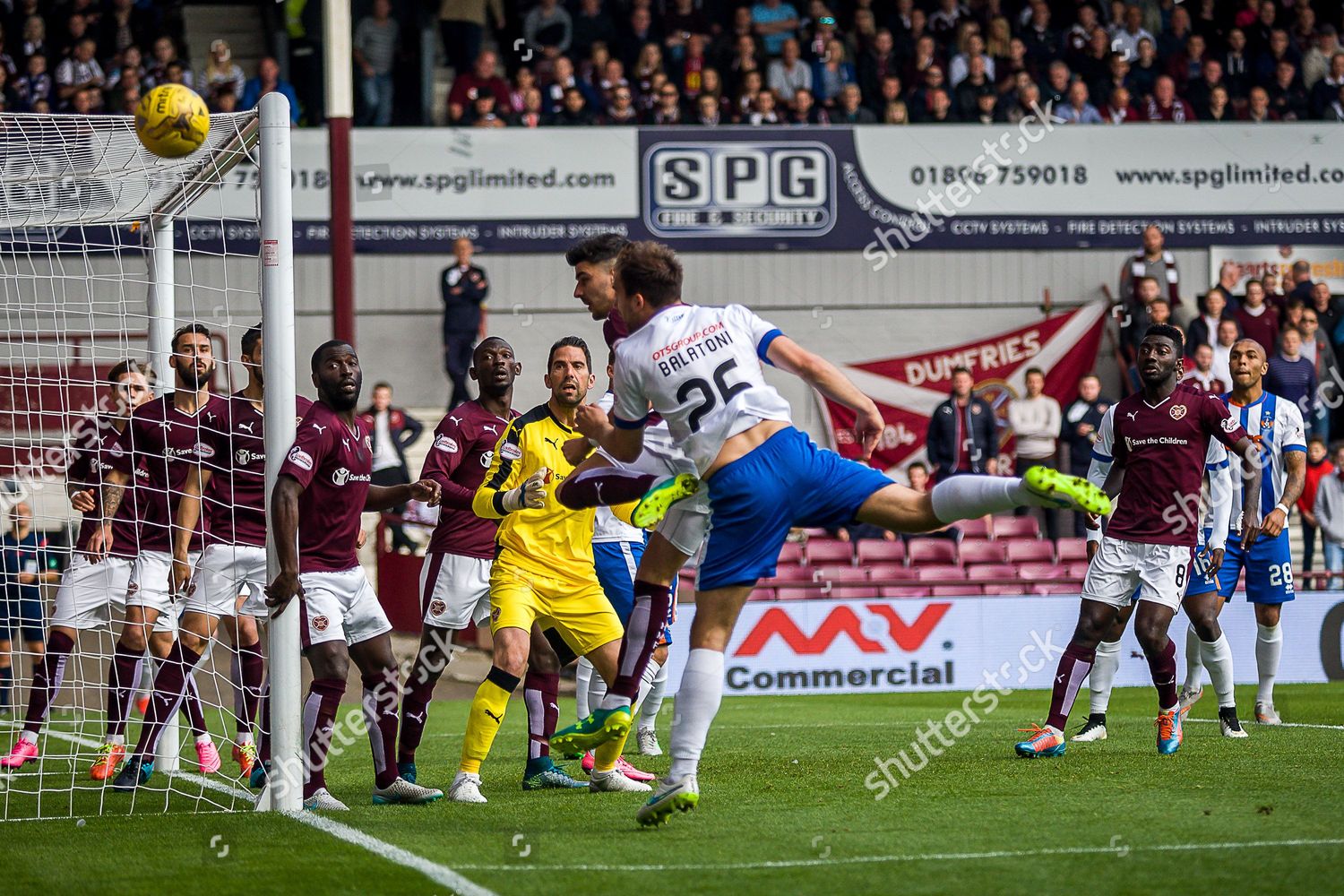 Kilmarnock Fc Defender Conrad Balatoni Attacks Editorial Stock Photo ...