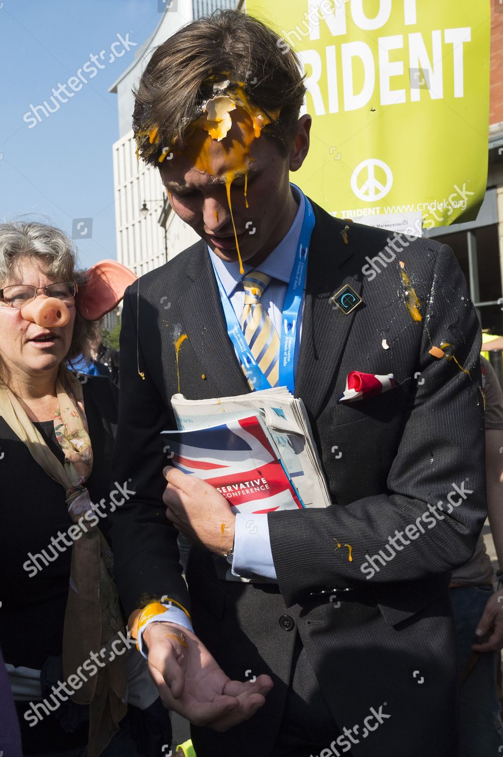 Conservative Party Delegate Man Gets Egged Editorial Stock Photo ...