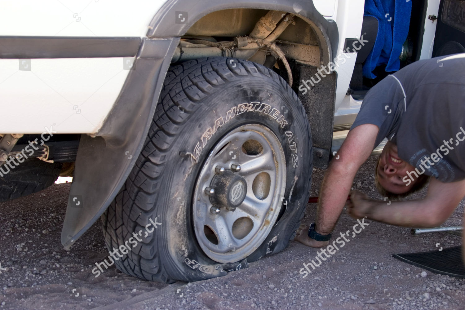 Model Released Breakdown Flat Tire On Editorial Stock Photo - Stock ...