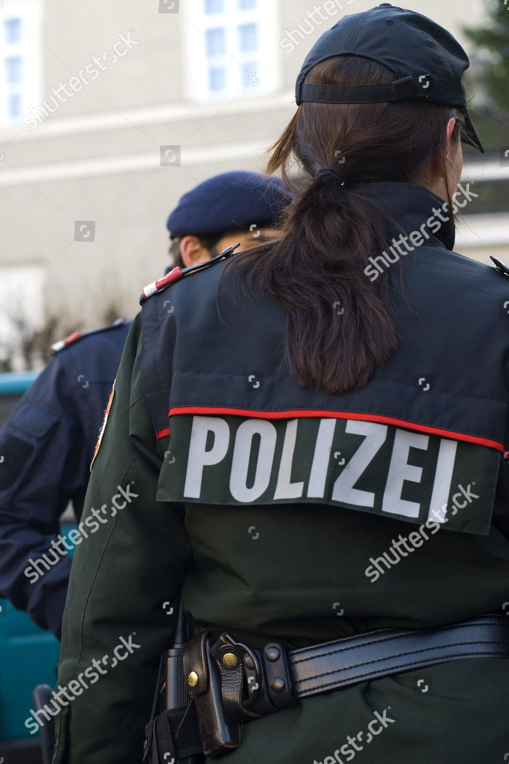 Austrian Police Woman Behind Editorial Stock Photo - Stock Image ...