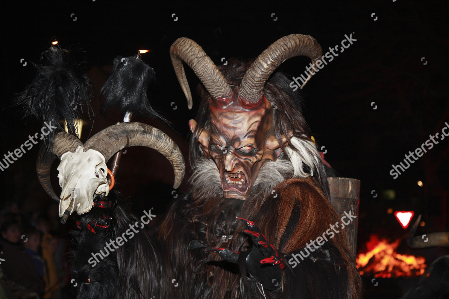 Carved Wood Mask Perchten Editorial Stock Photo - Stock Image ...