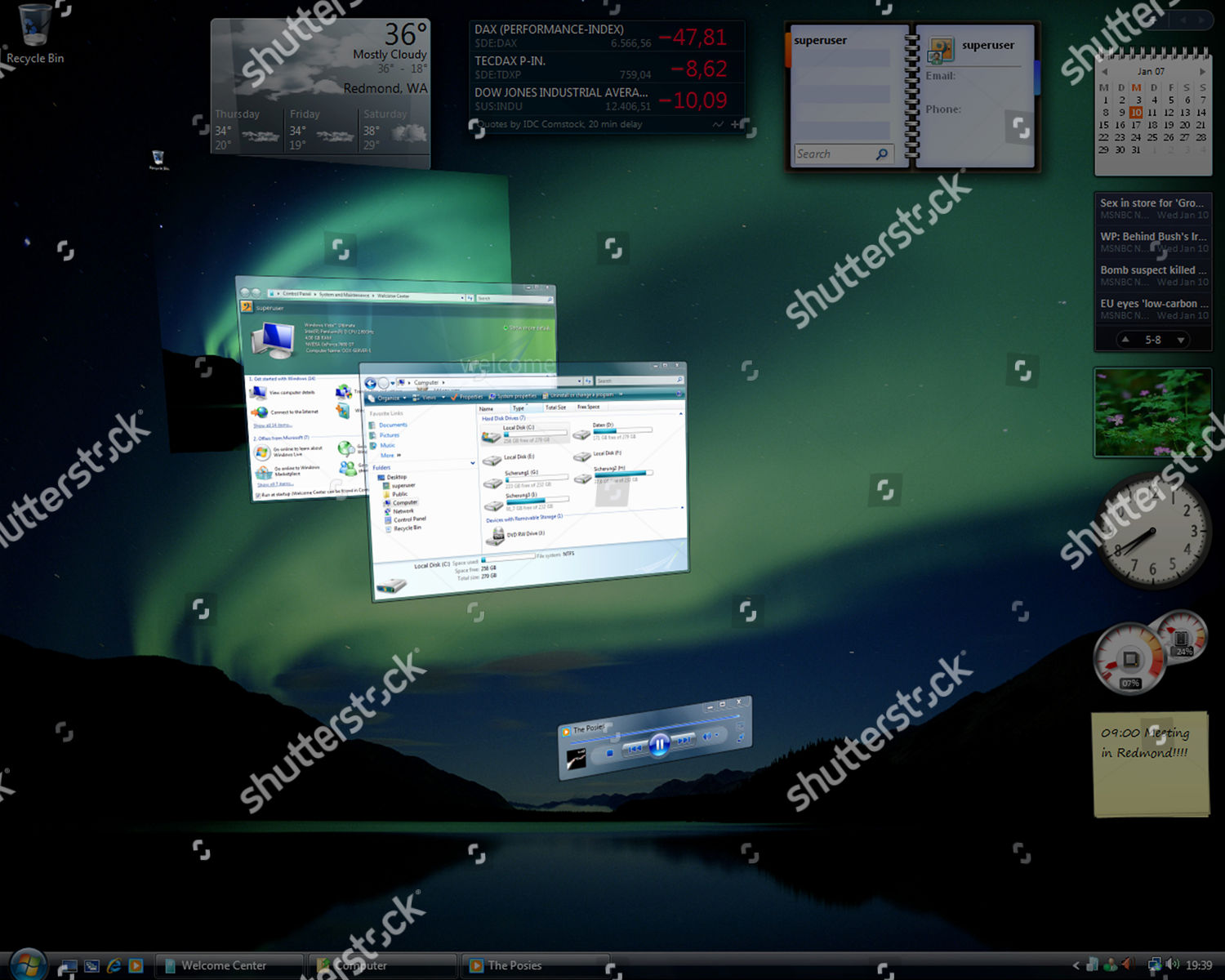 Microsoft Windows Vista English Version Desktop Editorial Stock Photo ...