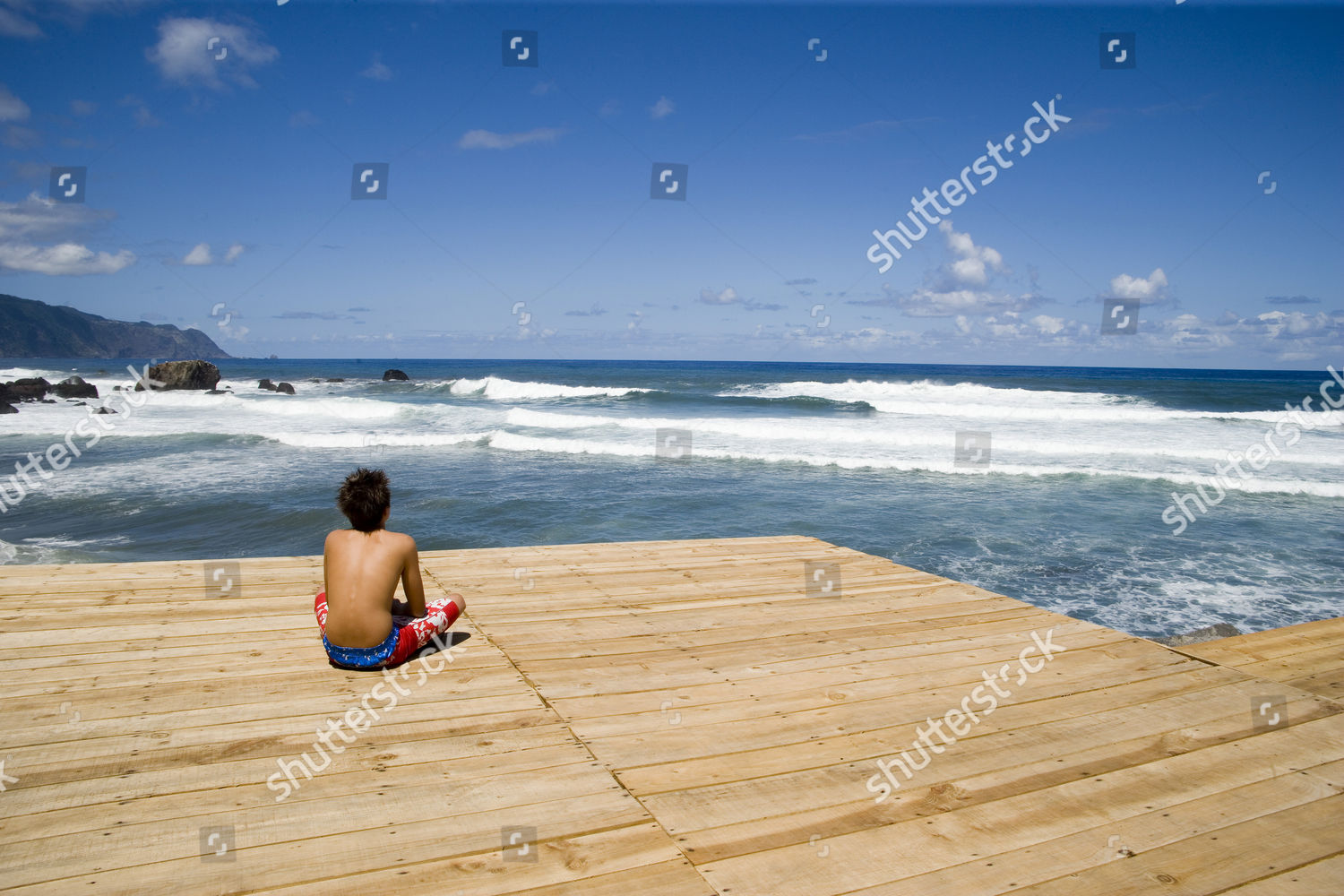 Model Released Young Boy Looking Ocean Editorial Stock Photo - Stock ...
