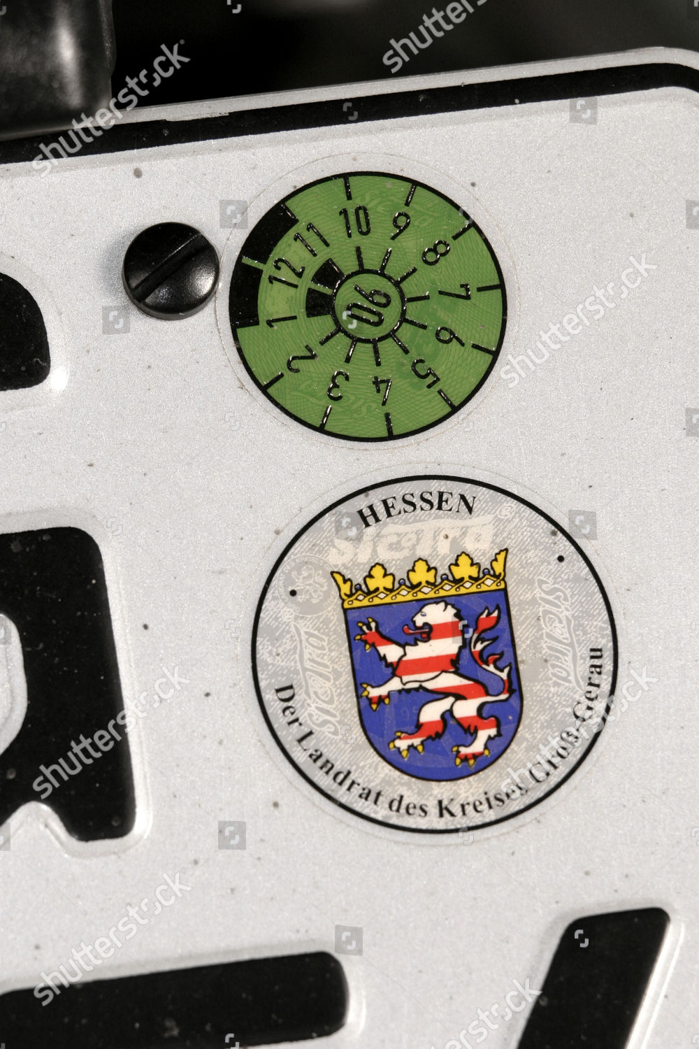Tuev Sticker On Number Plate Editorial Stock Photo - Stock Image ...