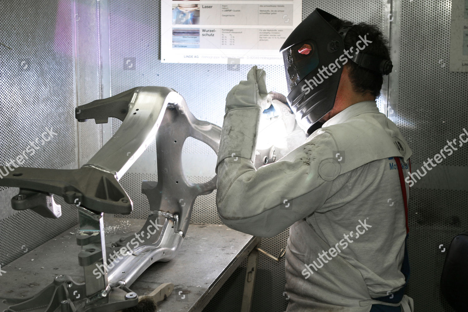 Worker Welding Motorcycle Frame Bmw Motorcycle Editorial Stock Photo ...