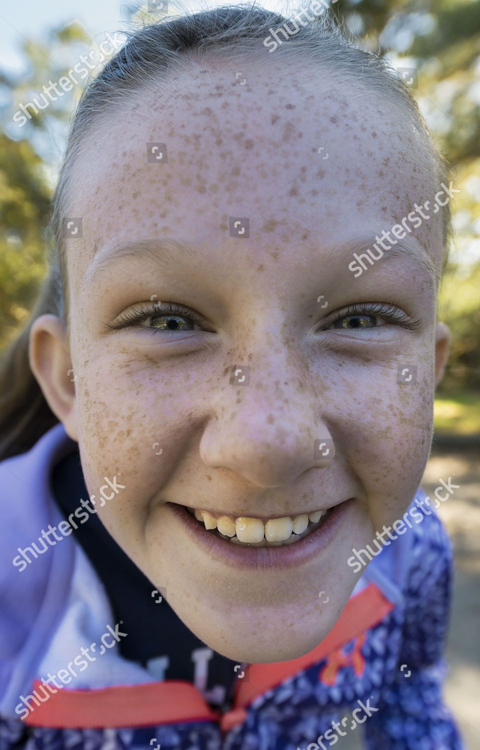Model Released Smiling Tween Girl Poses Editorial Stock Photo - Stock ...