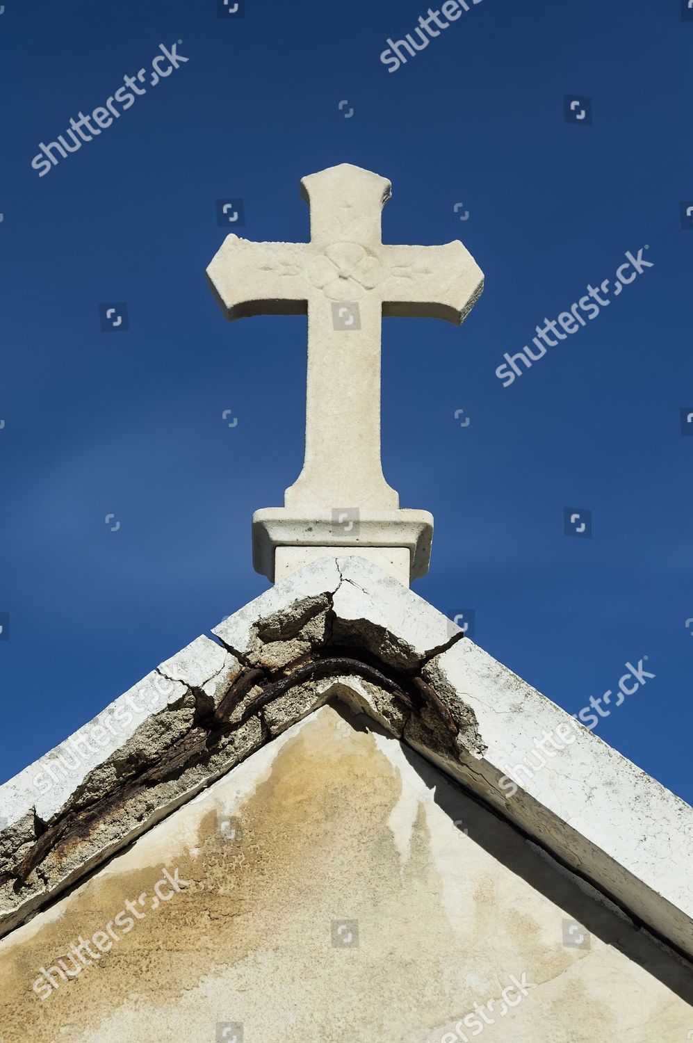 Cross On Decaying Mausoleum St Tropez Editorial Stock Photo - Stock ...