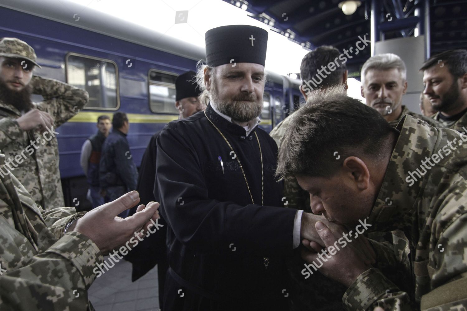 Ukrainian Orthodox Chaplain Kisses Hand Priest Editorial Stock Photo ...