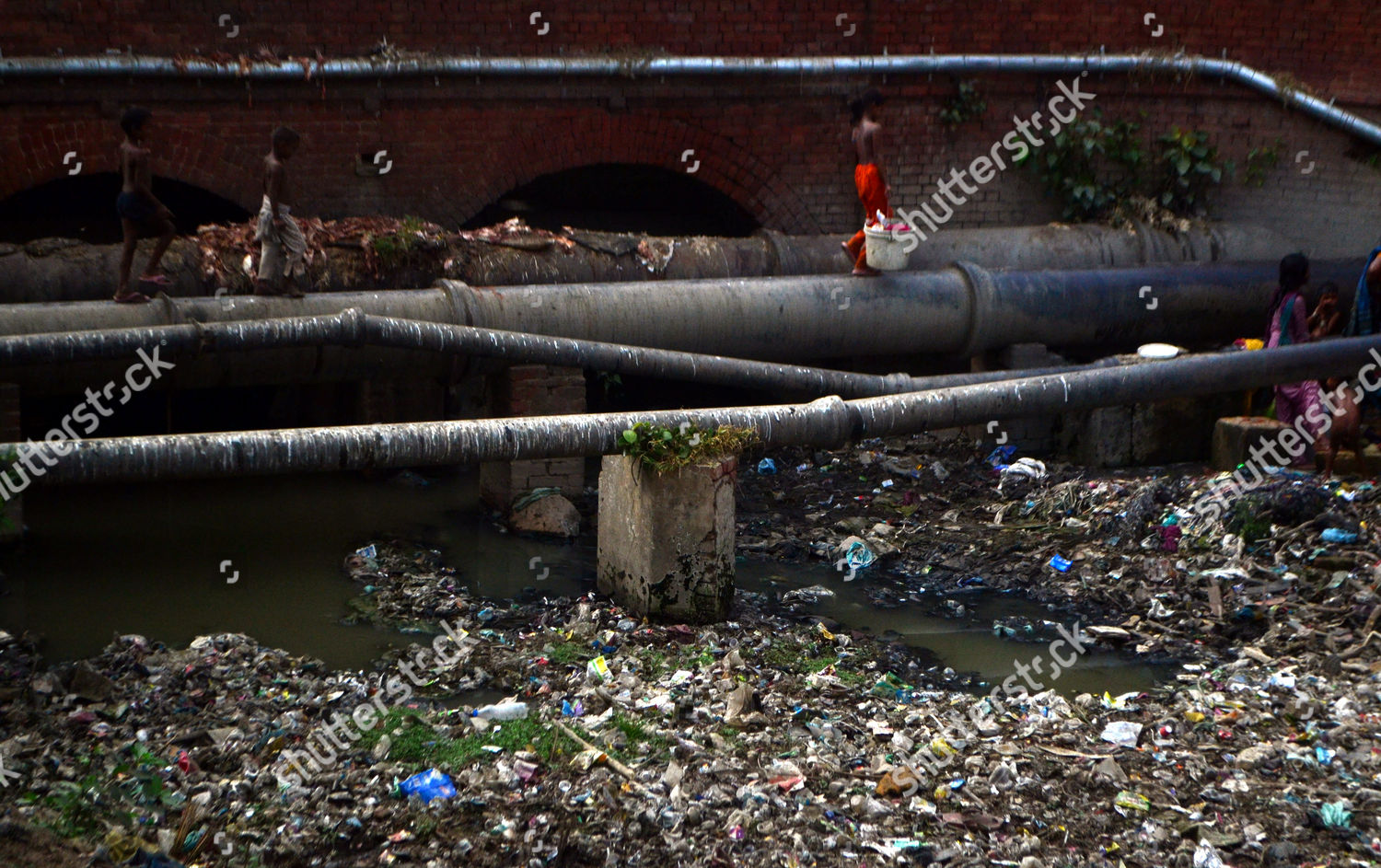 Indian People Wash Their Clothes Sewage Editorial Stock Photo - Stock ...