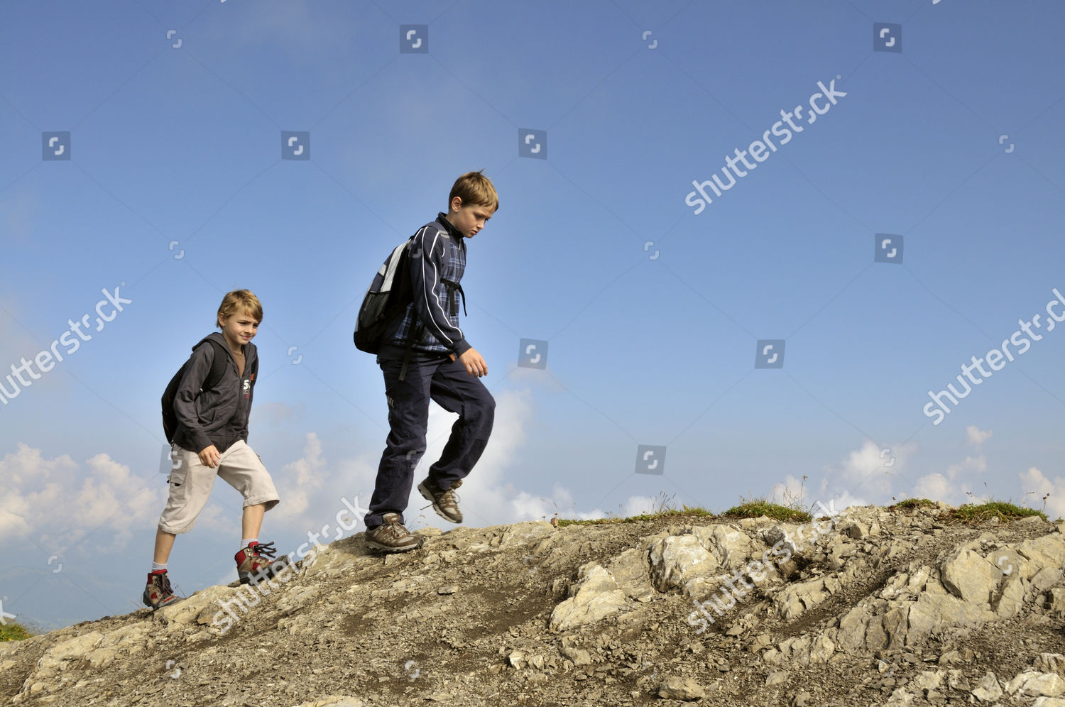 Model Released Two Hiking Boys On Editorial Stock Photo - Stock Image ...
