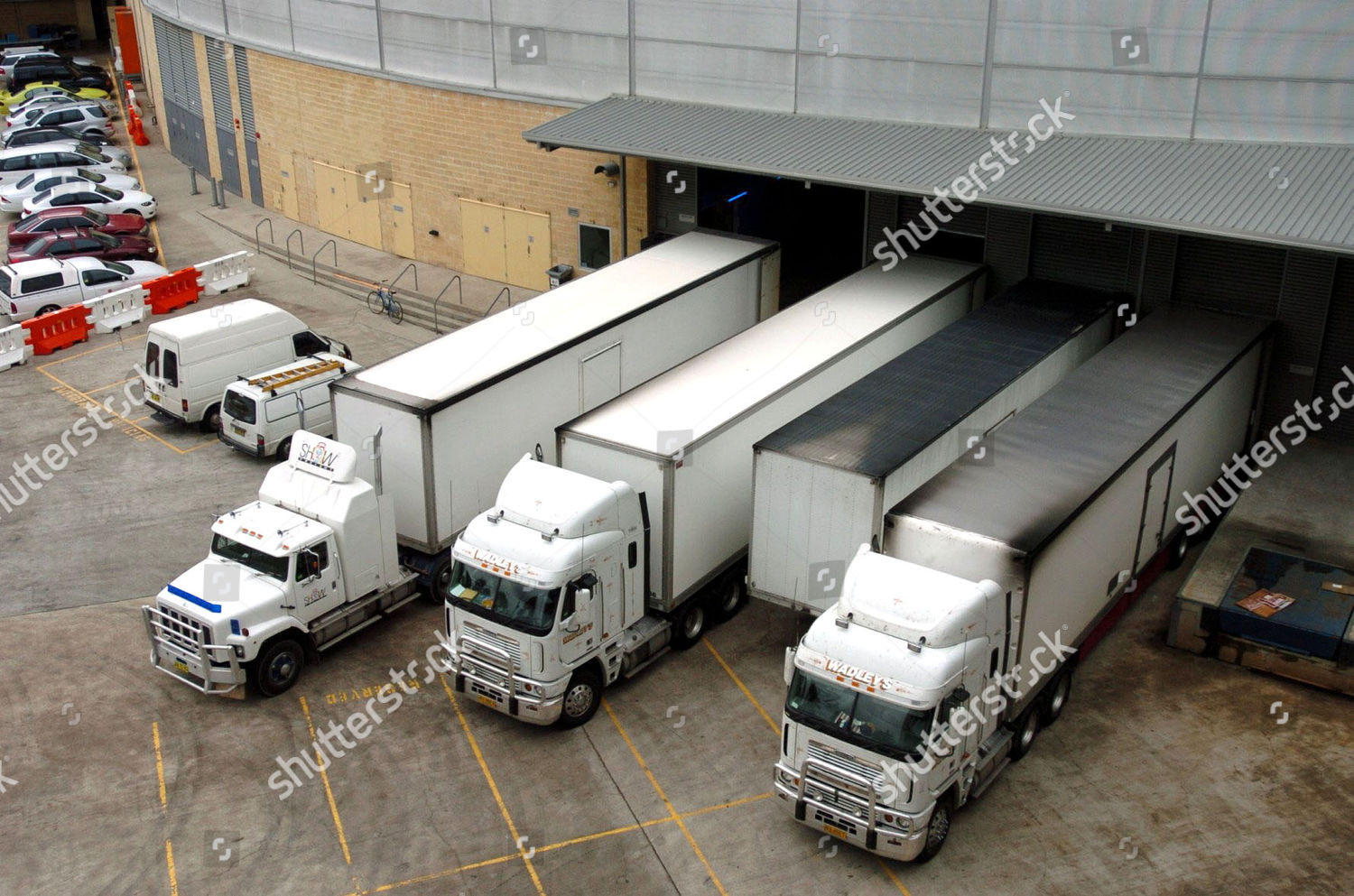 Trucks Begin Unloading Equipment Concert Site Editorial Stock Photo ...