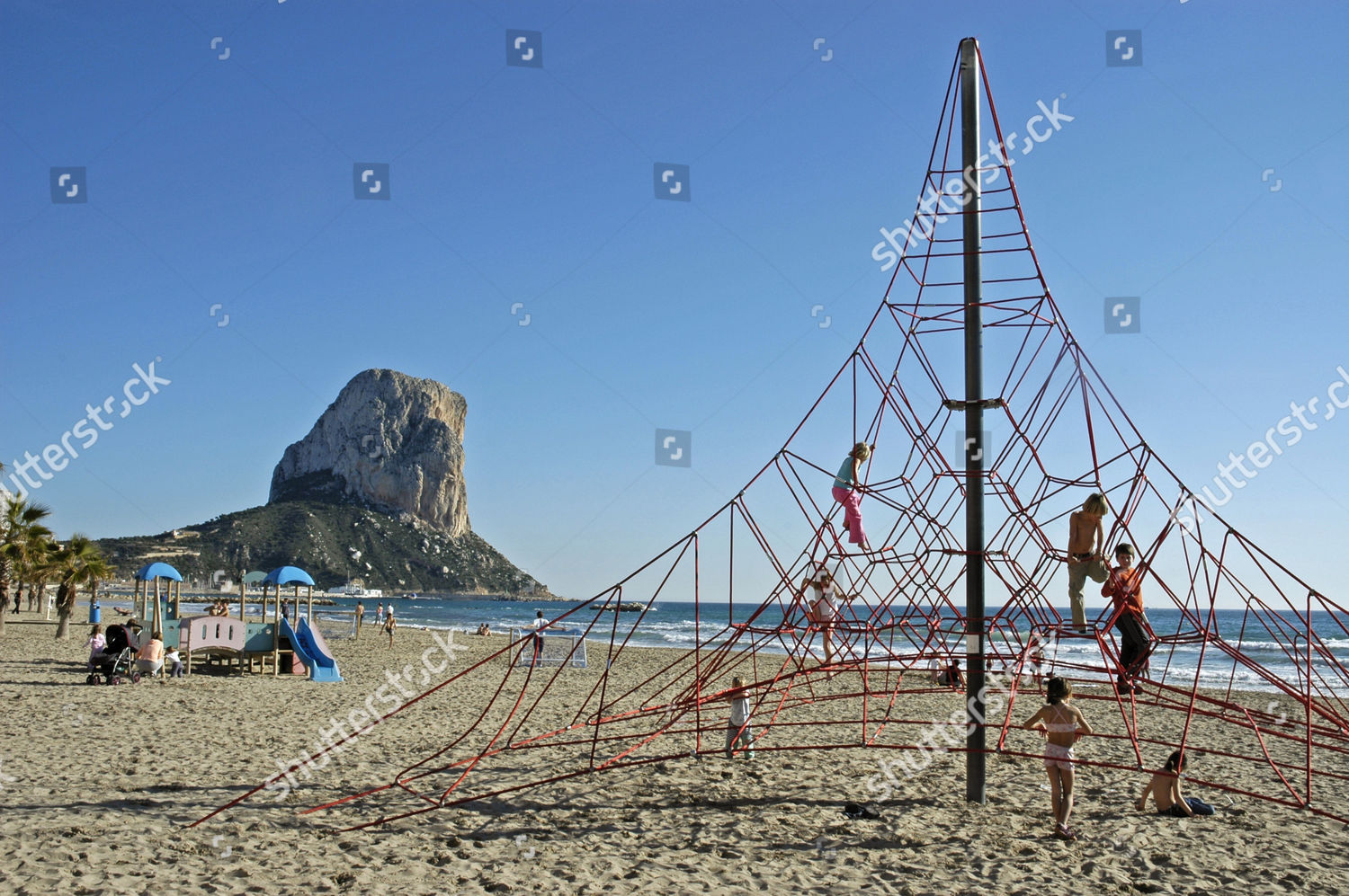 Children Play Climbing Scaffold Beach Calpe Editorial Stock Photo ...