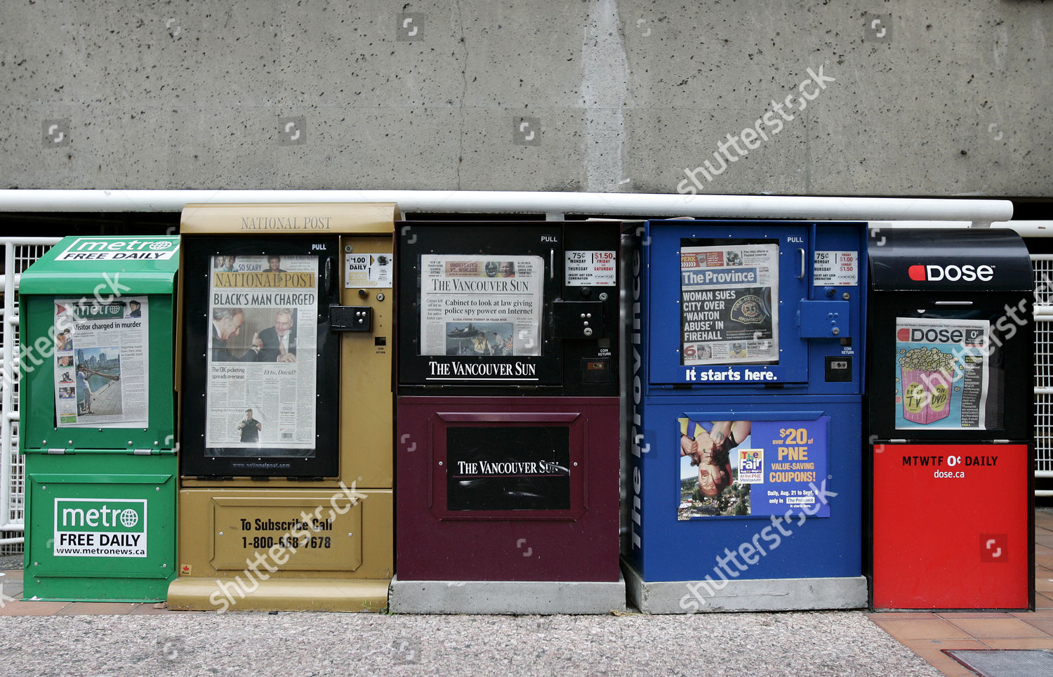 Newspaper Machines Variety Canadien Newspapers Vancouver Editorial ...