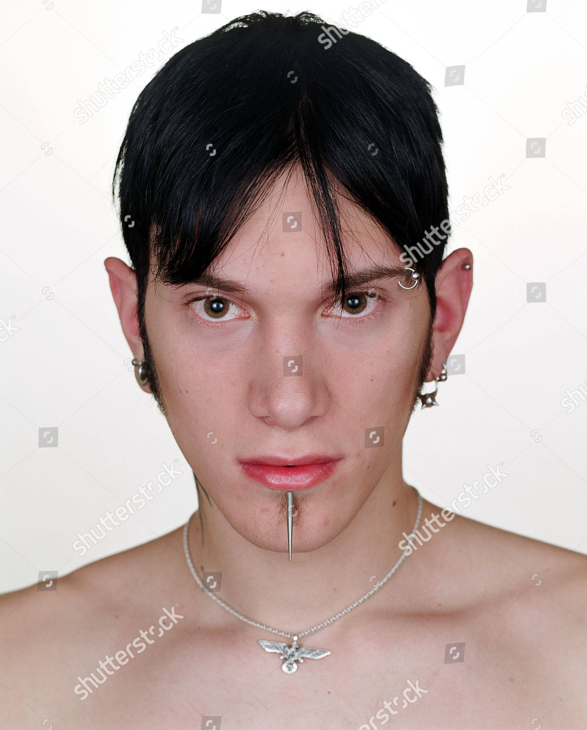 Model Released Portrait Young Man Piercings Editorial Stock Photo ...