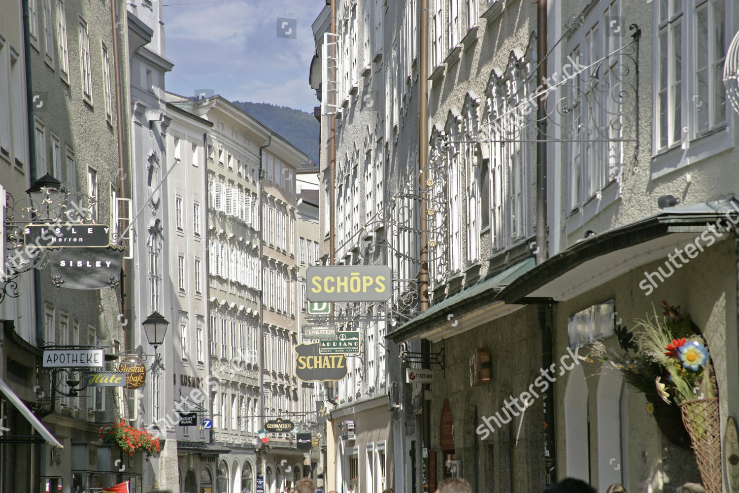 Famous Shopping Street Getreidegasse Town Salzburg Editorial Stock ...