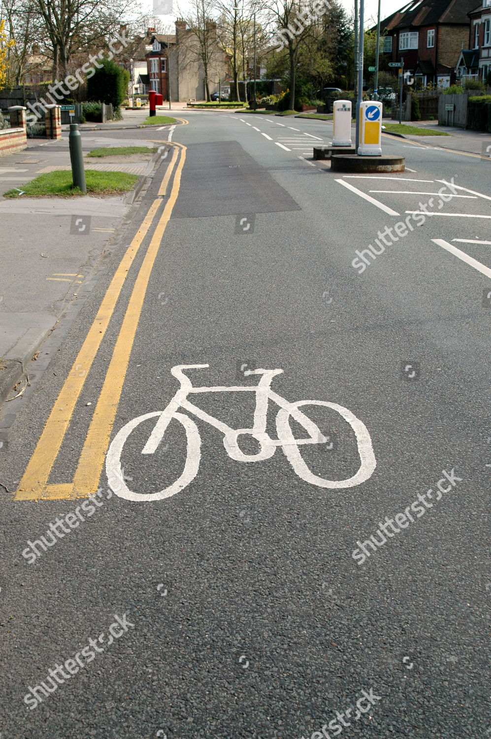 Bicycle Path Marking On Road Editorial Stock Photo - Stock Image ...