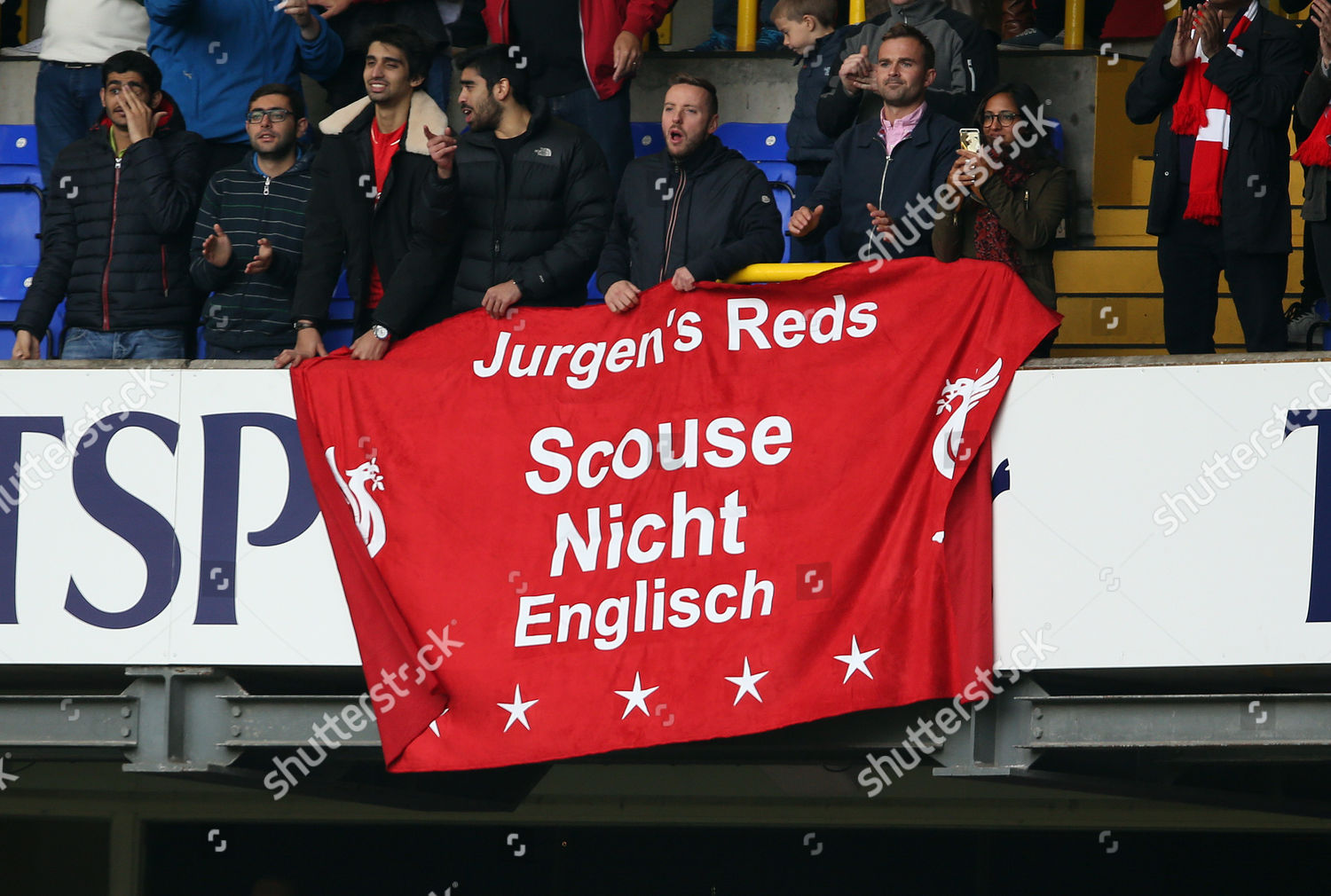 Liverpool Supporters Holding Jurgen Klopp Flags Editorial Stock Photo ...