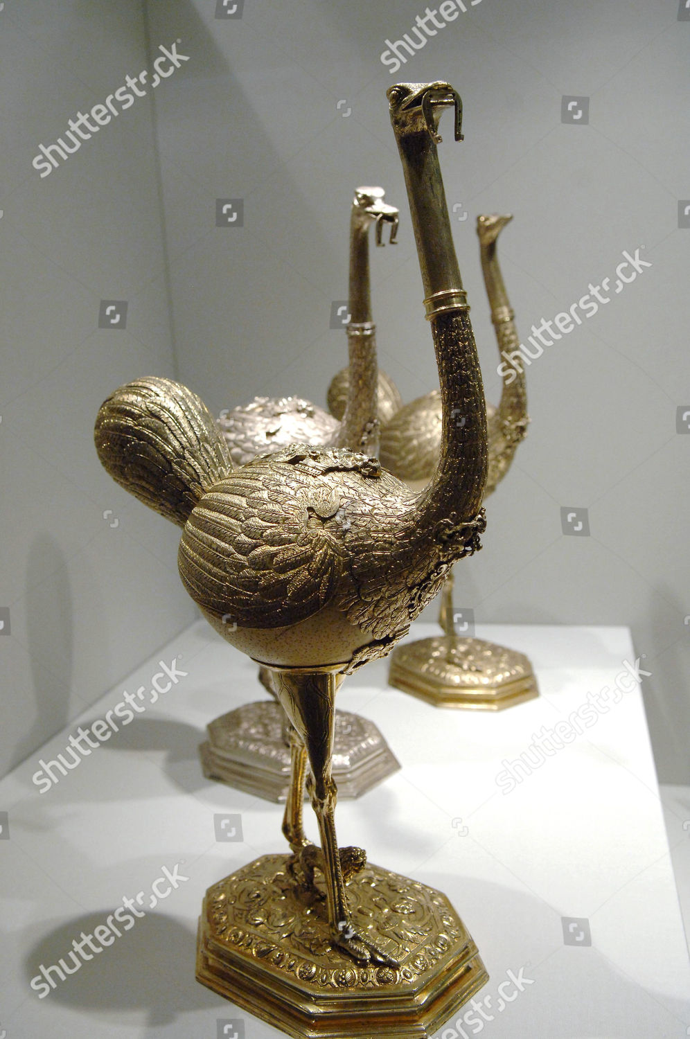Three Ostrich Egg Cups Form Ostriches Editorial Stock Photo - Stock ...